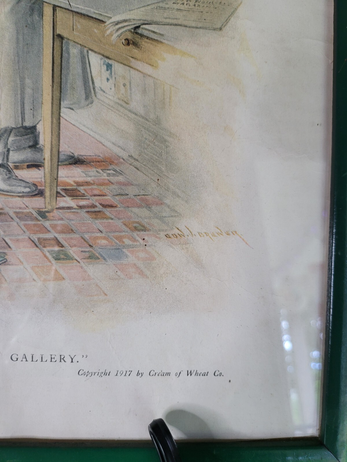 1917 CREAM OF WHEAT AD TITLED:" RASTUS ART GALLERY "; BY "ED BREWER ...