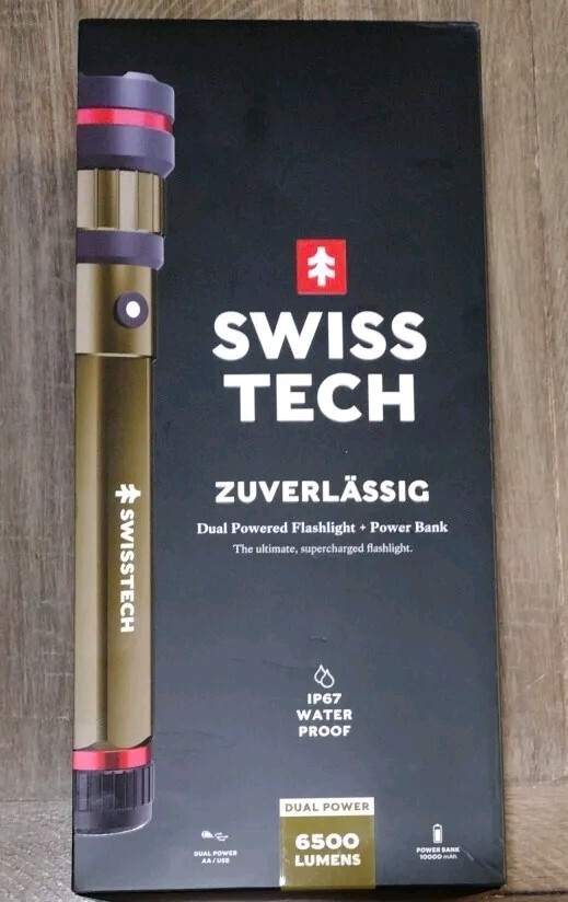 SWISS TECH Zuverlassig (31650) - 6500 Lumens Dual Power Flashlight ...