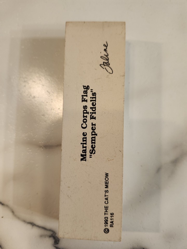 Cat's Meow Marine Corps Flag With Pole "Semper Fidelis" 1993 Black Cat ...