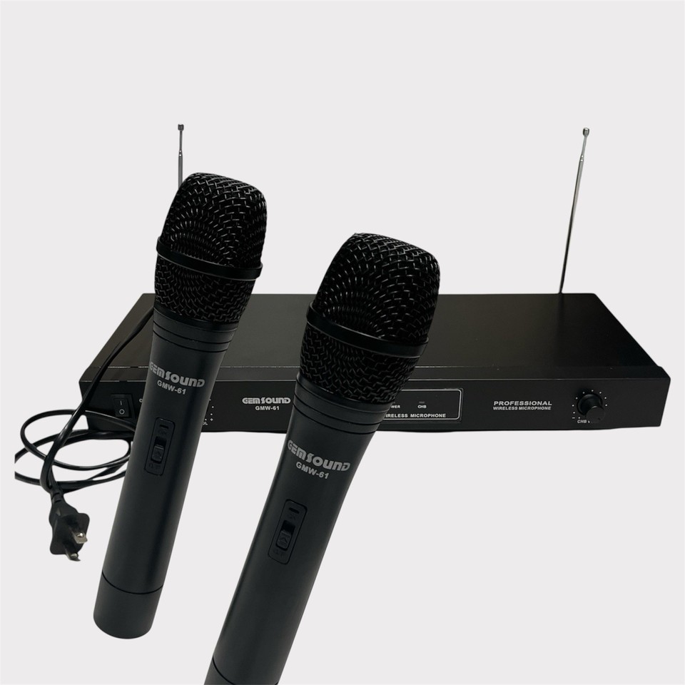 Gem Sound GMW-61 Wireless Dual Microphone System With 2 Wireless ...