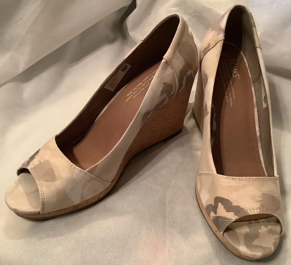 Cream Closed Toe Wedges