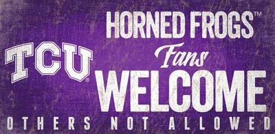 TCU Horned Frogs Sign Wood 12x6 Fans Welcome Design - Special Order | eBay
