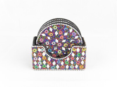 Hand Made Lac Coaster Set * Fair Trade from India * Set of 6 * Hippy ...