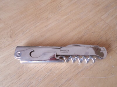 ONEIDA Barware WAITER'S Stainless Steel Corkscrew / Foil Cutter Silver ...