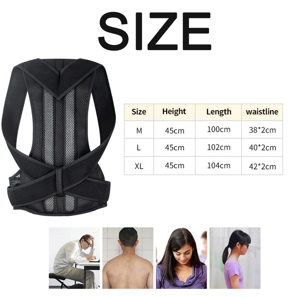 Power up Posture Corrector Back Brace Pain Relief Adjustable Waist ...