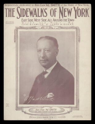 Sidewalks Of New York 1928 GOV AL SMITH Piano/Vocal w/SAX Sheet Music ...