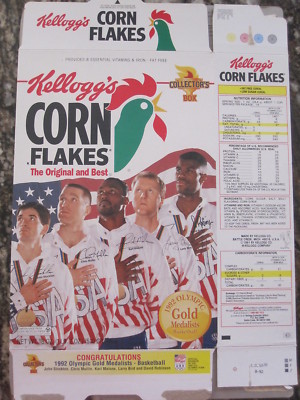 1992 DREAM TEAM LARRY BIRD CHRIS MULLIN JOHN STOCKTON CORN FLAKES ...