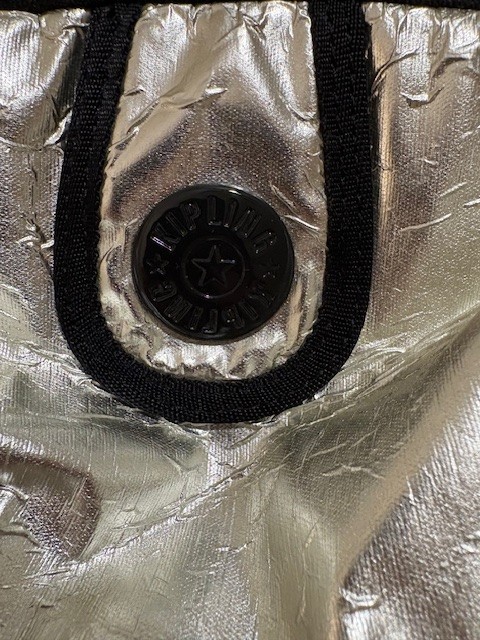 Kipling Gabb Small Crossbody Bag in a Crinkled Metallic Silver Finish ...