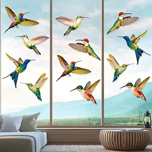 18 Pcs Hummingbird Window Clings Anti-Collision Decals to Prevent Bird ...