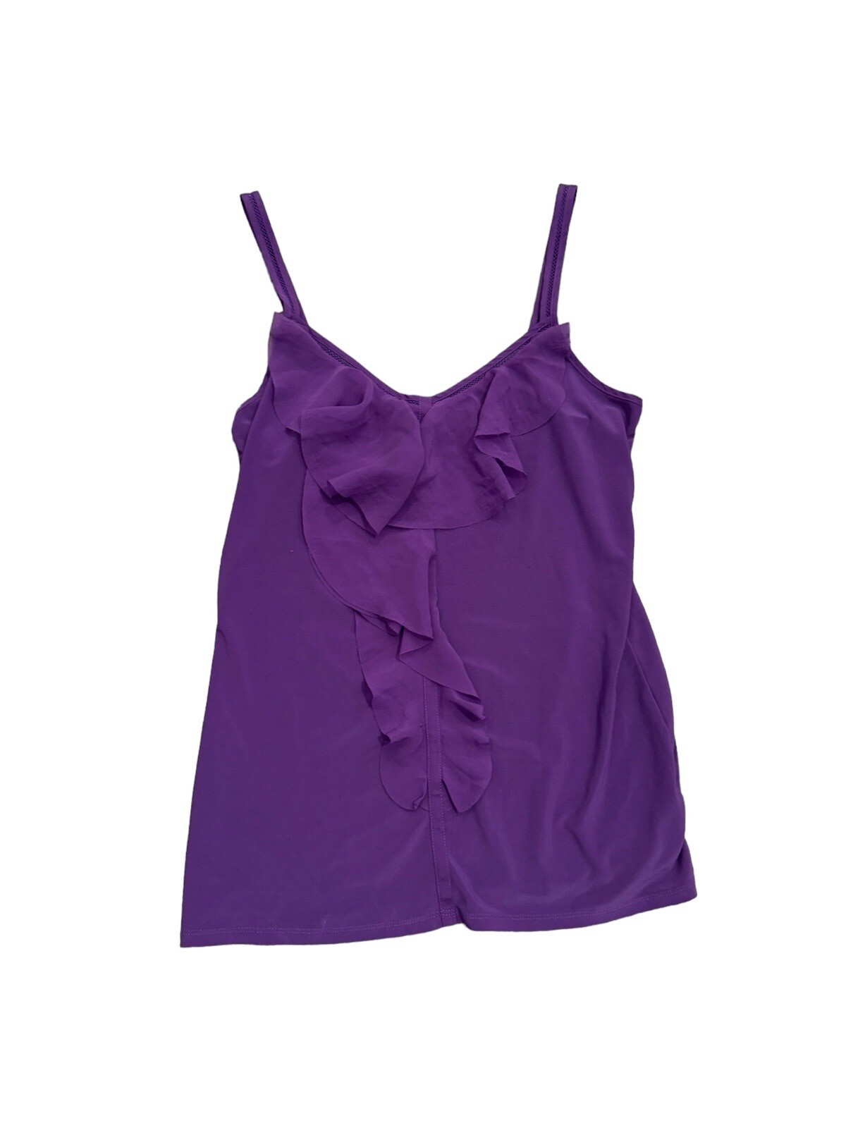 White House Black Market Purple Spaghetti Strap Ruffle Flounce Tank ...