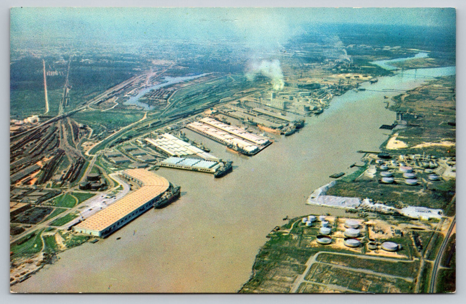 Mobile Alabama State Docks Port of Mobile Aerial View Postcard | eBay