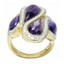 De Buman 18k Yellow Gold 5.32ctw Genuine Amethyst & Diamond Ring, Size ...