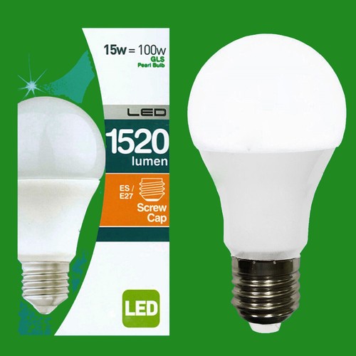 12x 15W (=100W) LED Pearl GLS Light Bulb Standard Shape ES E27 Edison ...