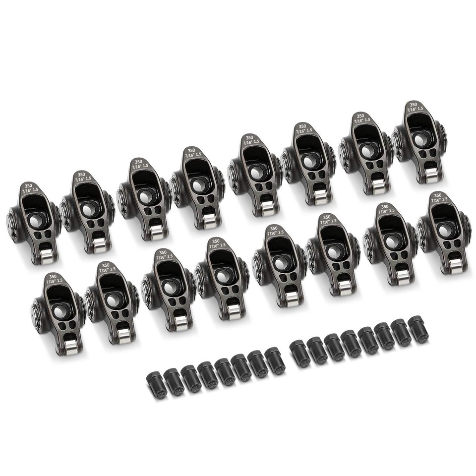 4340 Black Chromoly Stud Roller Rocker Arm Set for Chevy SBC 350 1.5 ...