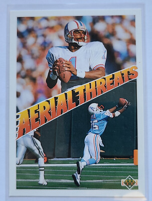 1991 Upper Deck NFL #33 Warren Moon - Drew Hill Aerial Threats | eBay