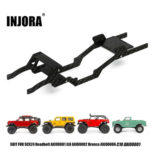 INJORA LCG Carbon Fiber Chassis Kit Frame Girder for SCX24 C10 JLU ...