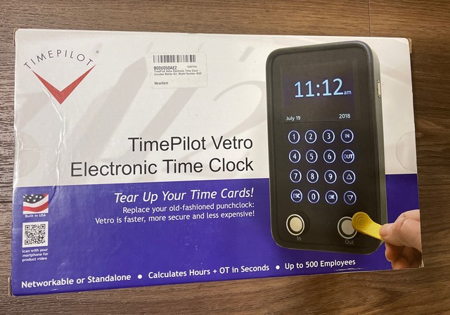 TimePilot VETRO Electronic Time Clock Includes Starter Kit # 4520 for ...