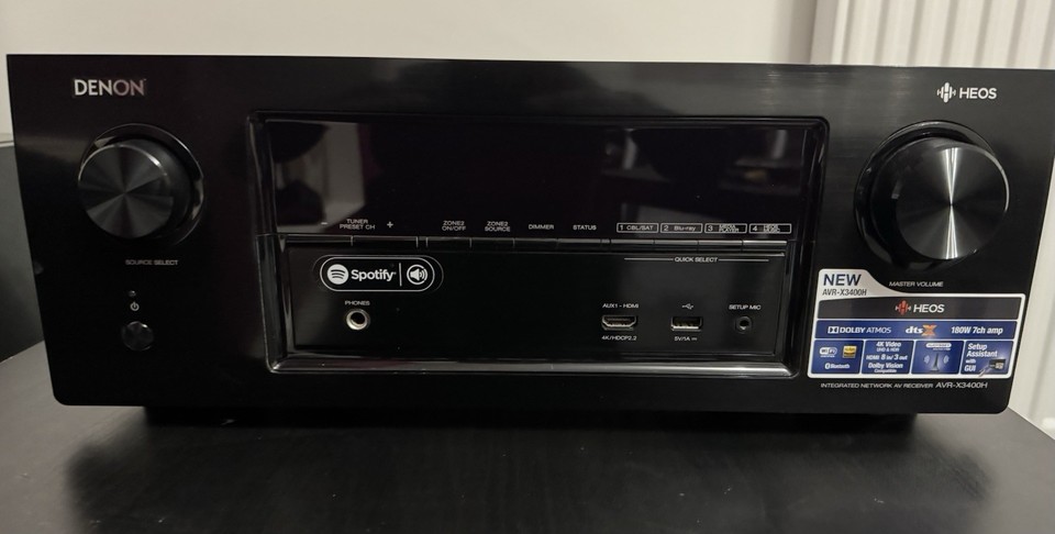 Denon AVR-X3400H 7.2 AV Receiver Dolby Atmos| HEOS |Full Working ...