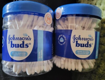 2 Jars Johnson's Gentle Ear Buds 150 N Stems/ 300 Swabs Free Ship ...