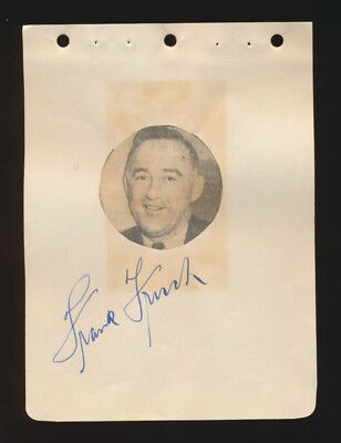 FRANK FRISCH (1919-1937 Giants, Cardinals) -Autograph Album Page (d ...