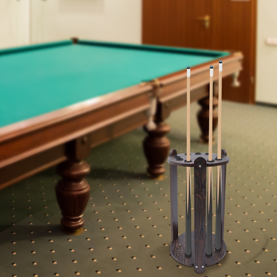 ??Round Pool Cue Rack Stick Holder 9 Pool Cue Billiard Stick Ball Set ...