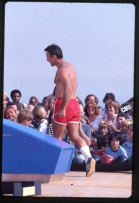 Robert Conrad 1970's Shirtless barechested red shorts Original 35mm ...