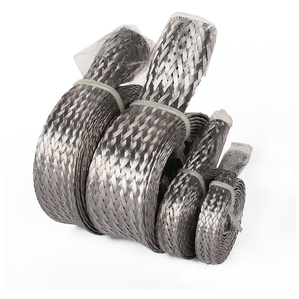 Universal Blue Stainless Steel Braided Radiator Hose Sleeving Dress-Up ...