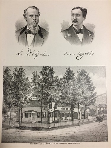 Antique 1878 Print Residence of L DeGolia Batchellerville NY Saratoga ...