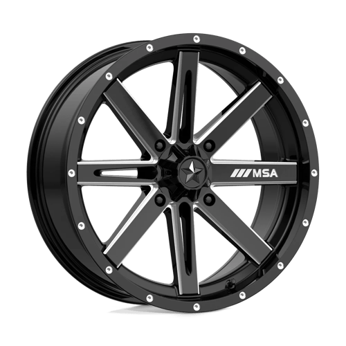 MSA Offroad Wheels M41 Boxer 18x7 4x137 10mm Gloss Black Milled Wheel ...