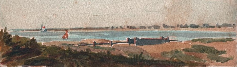 GEORGE GRAINGER SMITH Small Painting BOATS ON THE MERSEY LIVERPOOL ...