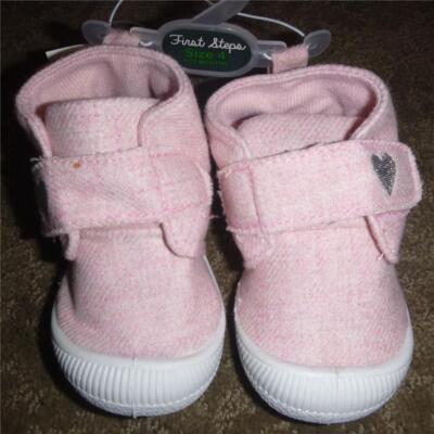 Baby Girls First Steps PINK Walker Woven Shoes Bootie Size 9/12 months ...