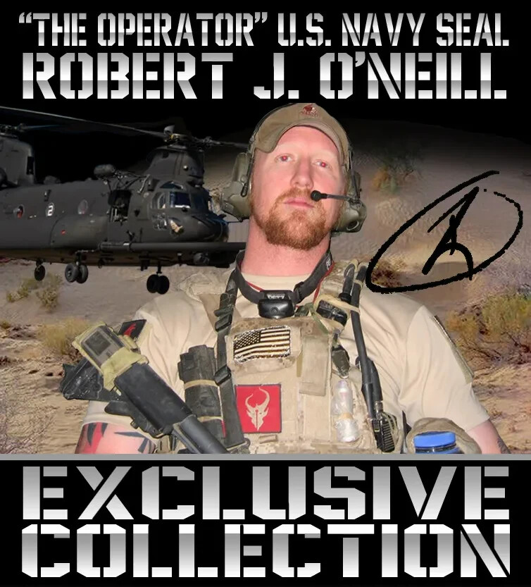Navy Seal Robert O'Neill Signed 18x30 American Flag Insd. "Never Quit ...