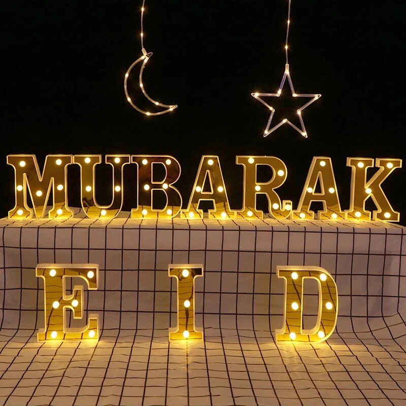 Ramadan LED Sign Lights Decorations Eid Kareem Mubarak Lights Boxes ...
