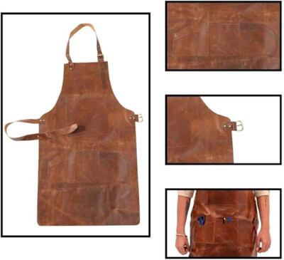Heavy Duty Leather Tool Aprons for Men & Women Chef BBQ Cooking ...