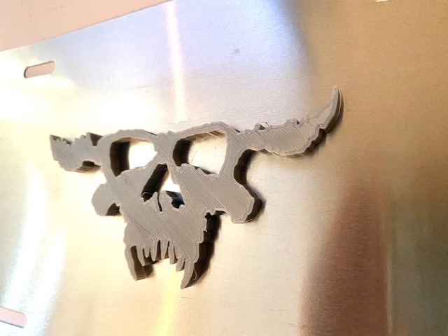 Wide Scary Skull in 3D - Grey with Grey License Plate Insert Danzig | eBay