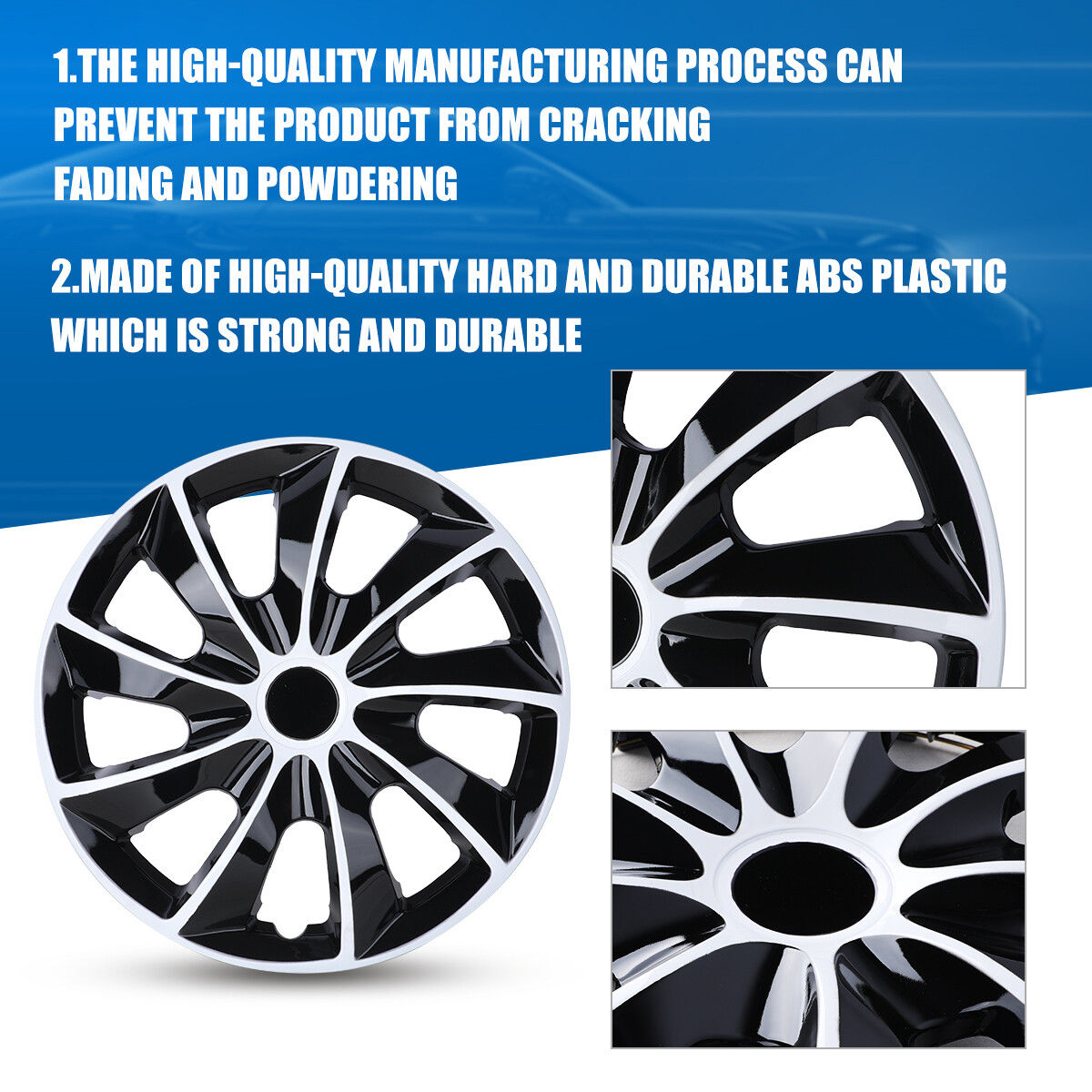 17" Inch 4-Pack Wheel Covers Full Rim Snap On Hubcaps for R17 Tire ...