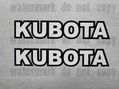2x Kubota white decals stickers graphic tractor excavator loader RTV ...