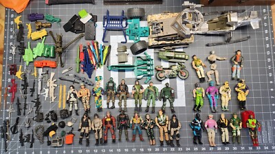 Huge GI Joe Action Figures Lot - Accessories/Rifles/Guns/Vehicles ...