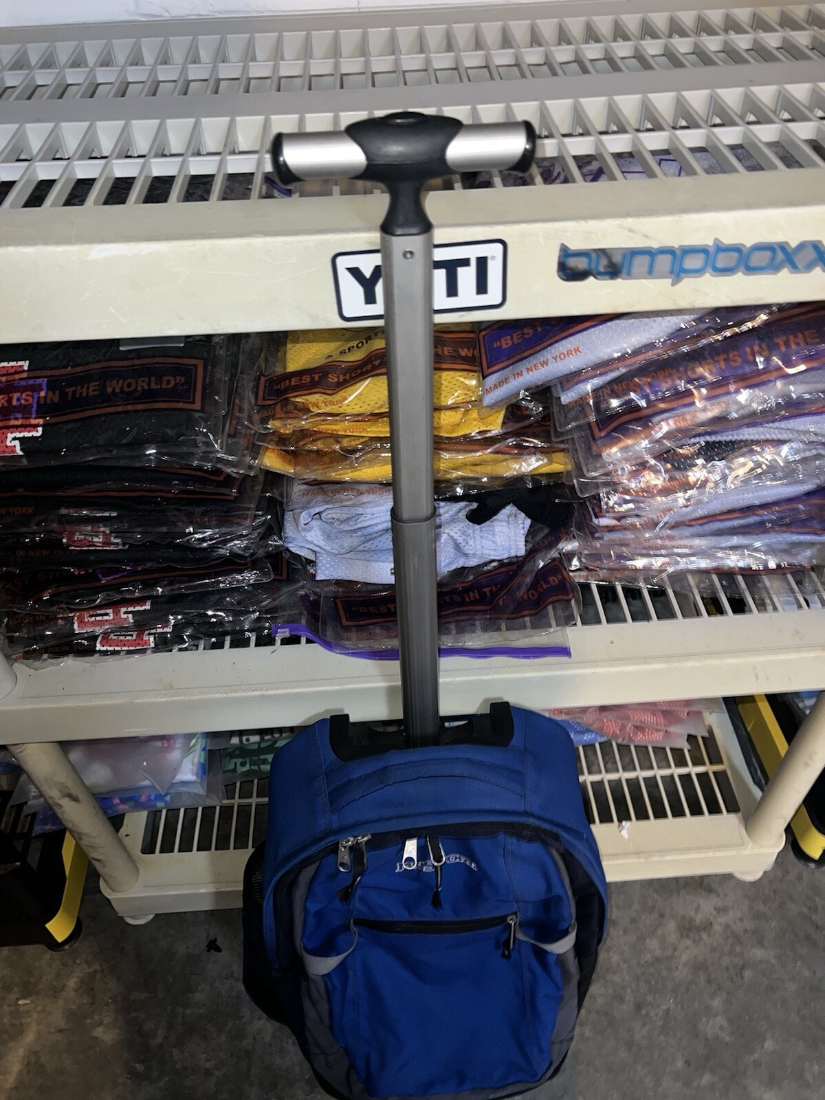 Vintage JanSport Rolling Backpack Laptop Bag Blue. - Gem