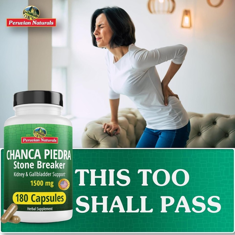 Chanca Piedra Stone Breaker 180 Capsules Kidney Stones Dissolver ...