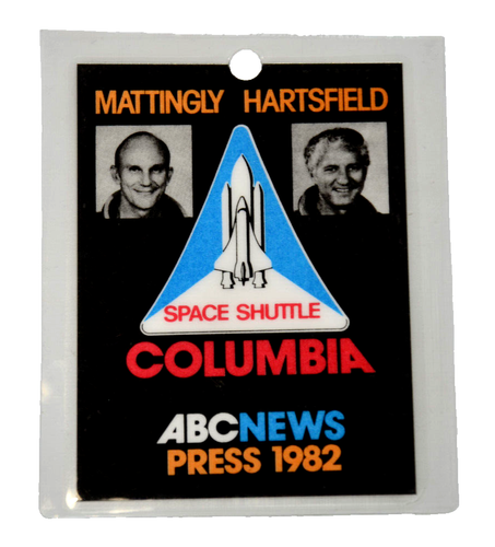 Space Shuttle Columbia 1982 ABC News Press Pass Ken Mattingly Henry ...