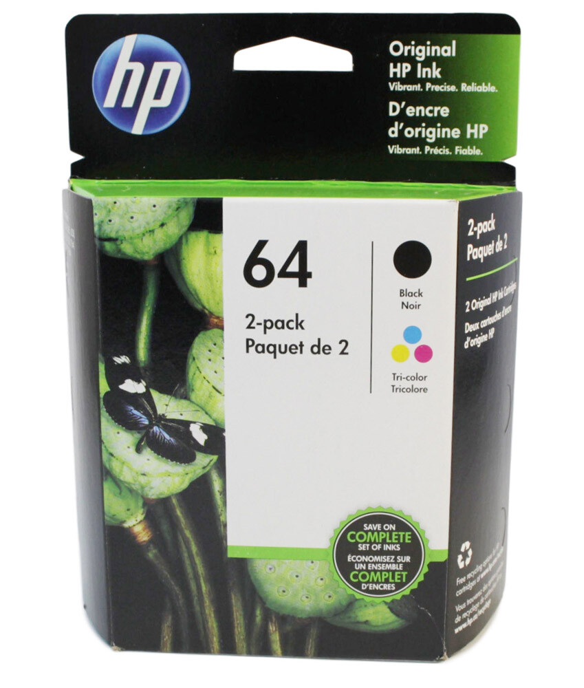 HP #64 2pack Combo Ink Cartridges 64 Black and Color NEW GENUINE | eBay