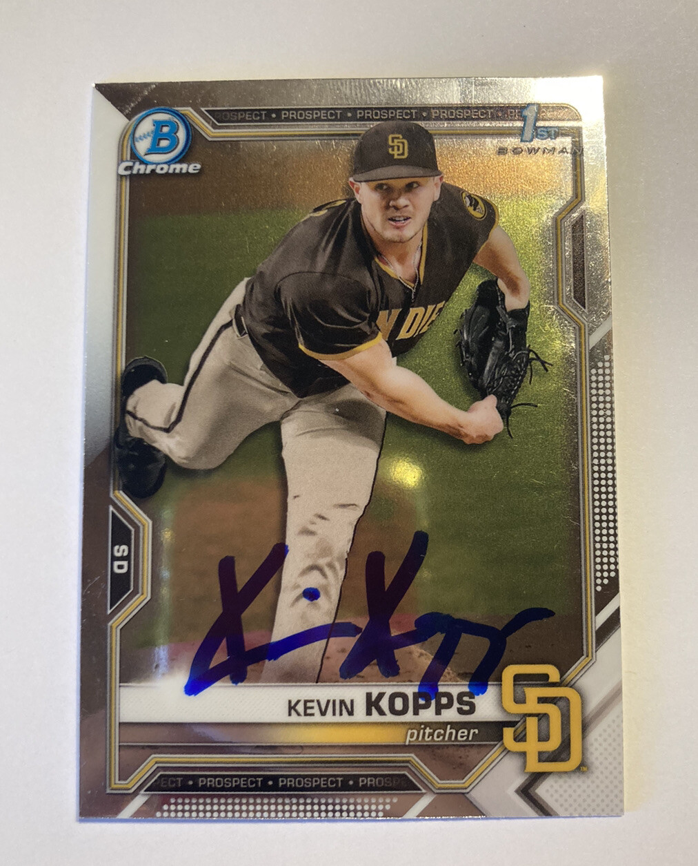 KEVIN KOPPS Signed 2021 BOWMAN CHROME 1ST BOWMAN SD PADRES BDC-7 | eBay