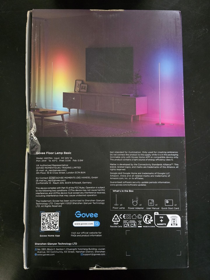 Govee RGBIC Floor Lamp Basic, LED Corner Lamp Works with Alexa, | eBay