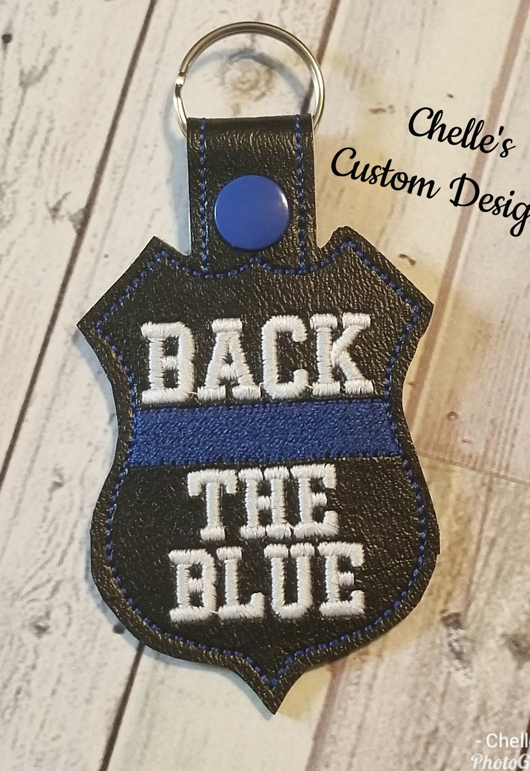 Back the Blue Police Officer police badge Key chain | eBay