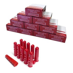 1000 x Red Wall Raw Plugs Trade Pack Expansion Fixings 5.5mm Rawl Plugs ...
