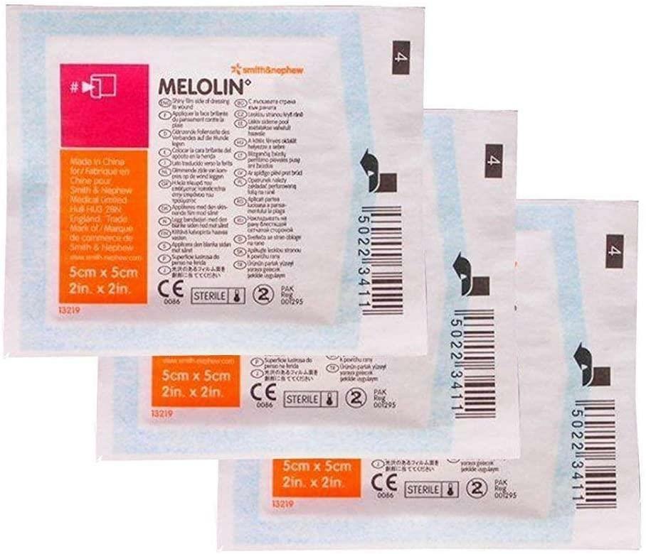 Melolin Pad Dressing 5x5cm Pack of 5, 10, 25, 50 or 100 Low-Adherent ...