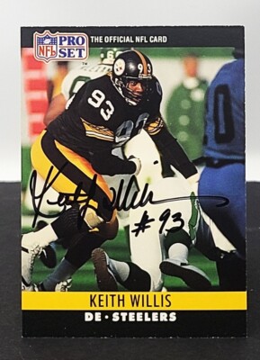 KEITH WILLIS Signed 1990 Pro Set Football Card #273 Pittsburgh Steelers ...