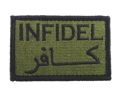 Infidel Arabic Green & Black Tactical Funny Hook & Loop Morale Tags Patch | eBay