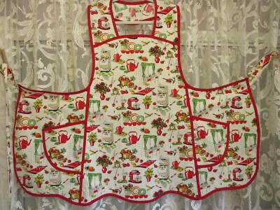 HANDMADE BIB APRON FIFTIES KITCHEN | eBay